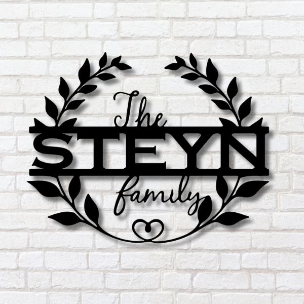 Custom Family Name Monogram Metal Wall Art - | Metal Art Cafe