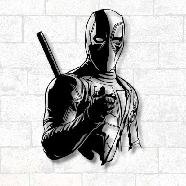 Deadpool Silhouette Metal Wall Art - | Metal Art Cafe