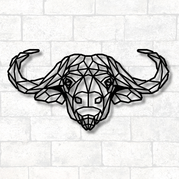 Geometric Buffalo Metal Wall Art - | Metal Art Cafe