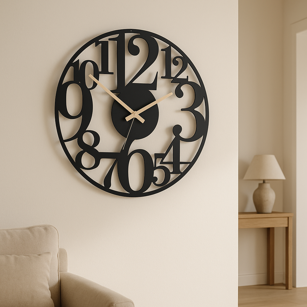 Big Numbers Clock Metal Wall Art - | Metal Art Cafe